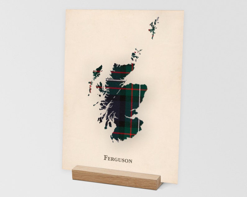Clan Ferguson Scottish Tartan Map | Ferguson of Scotland Family Wall ...