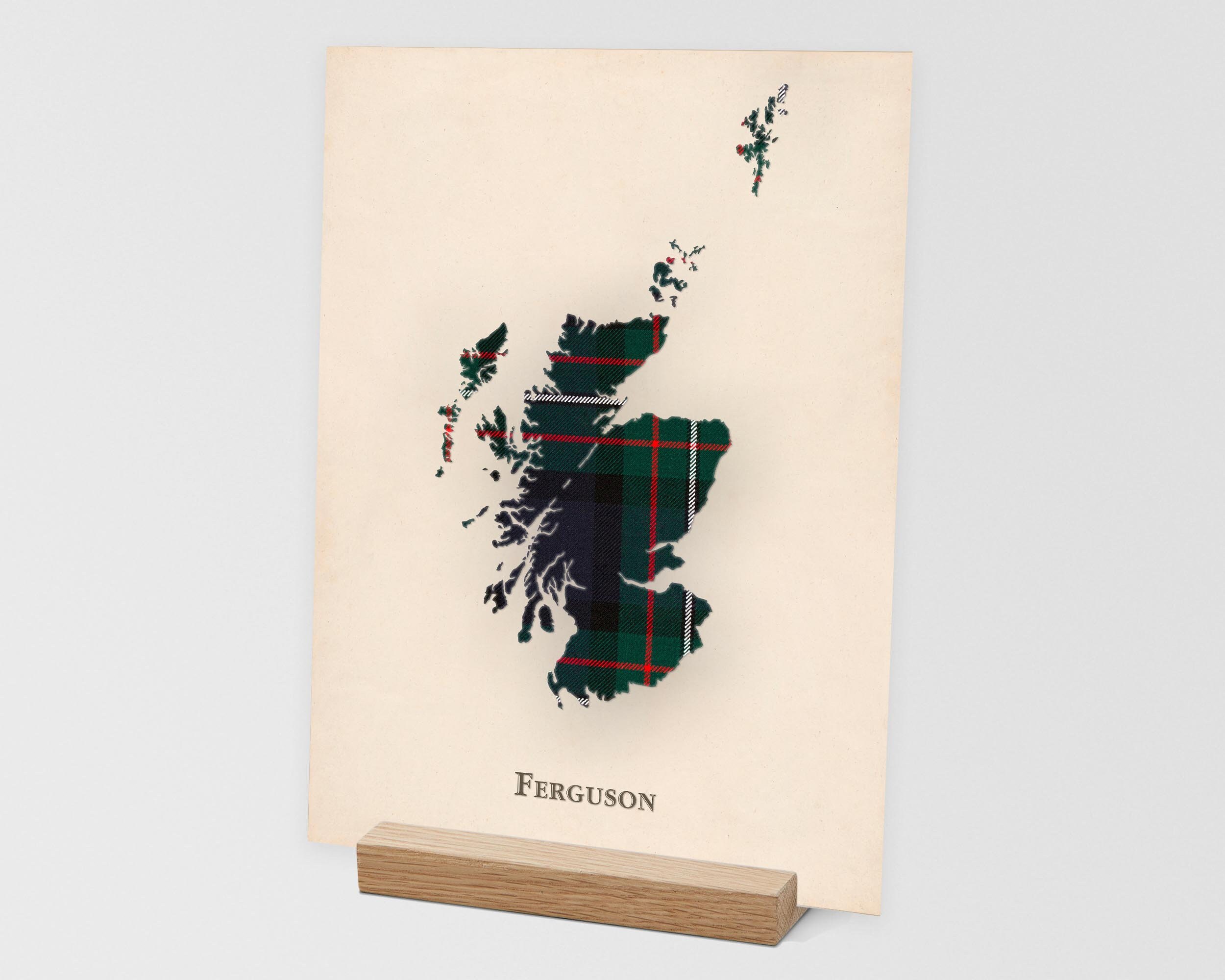 Clan Ferguson Scottish Tartan Map | Ferguson of Scotland Family Wall ...