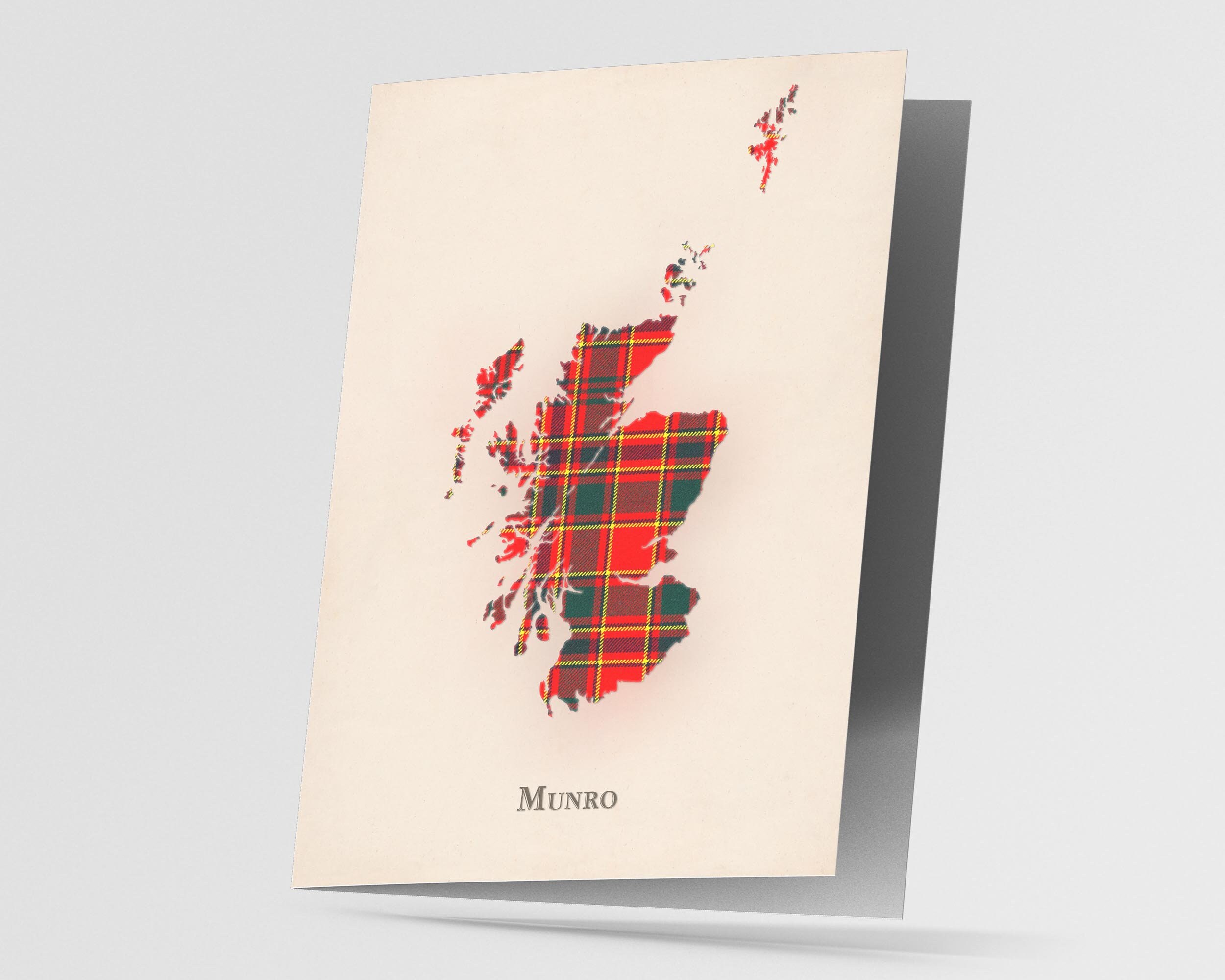 Clan Munro Scottish Tartan Map Munro Wall Decor, Ready to Hang, Canvas ...