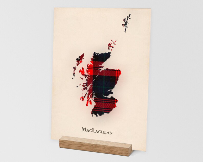 Clan Maclachlan Scottish Tartan Map Maclachlan Wall Decor - Etsy