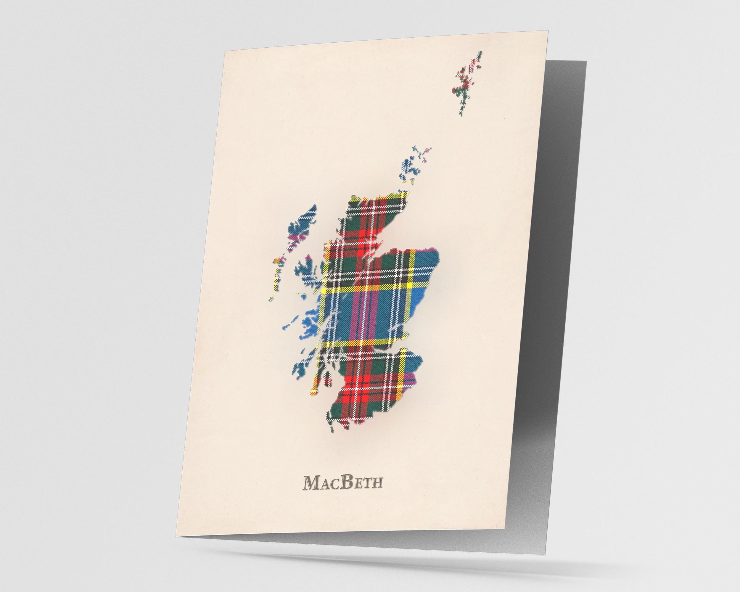 Clan Macbeth Scottish Tartan Map Macbeth Wall Decor, Ready to Hang ...