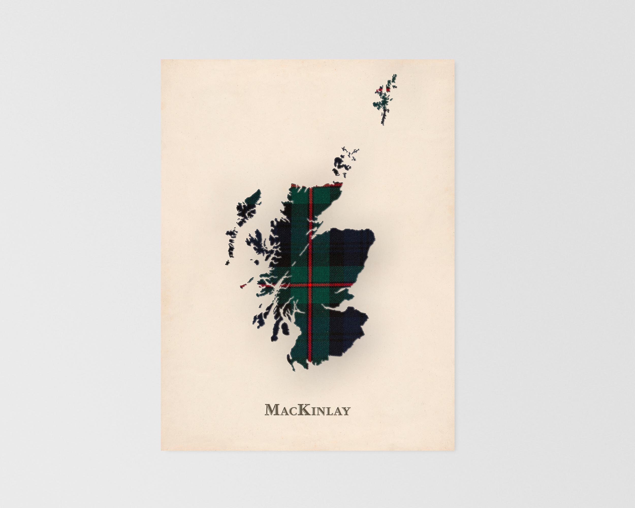 Clan Mackinlay Scottish Tartan Map | Mackinlay of Scotland Family Wall ...