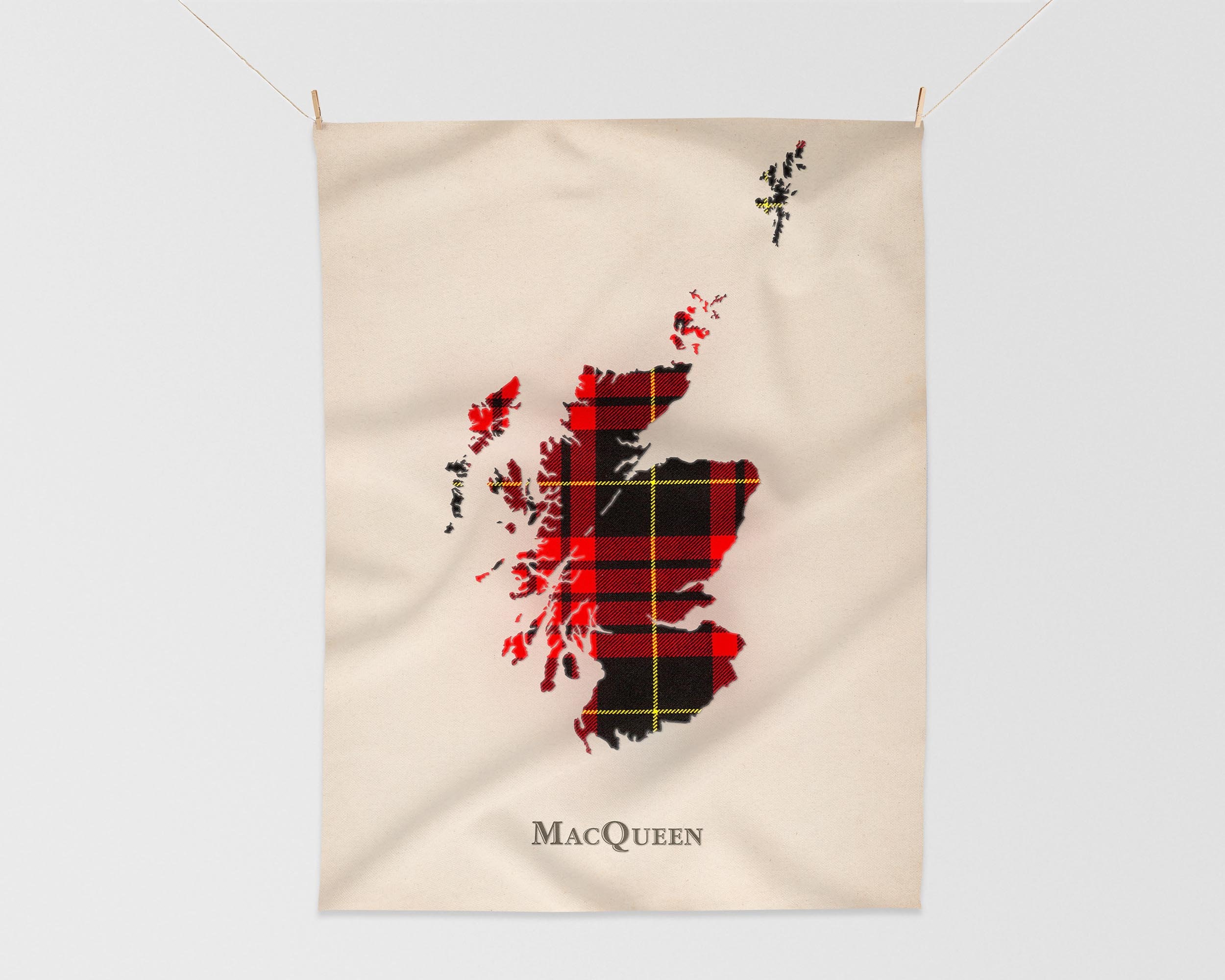 Clan Macqueen Scottish Tartan Map | Macqueen of Scotland Family Wall ...