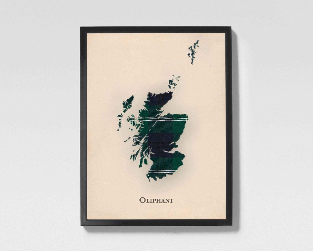 Clan Oliphant Scottish Tartan Map | Oliphant of Scotland Family Wall ...