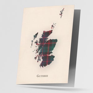 Clan Guthrie Scottish Tartan Map | Guthrie of Scotland Family Wall ...