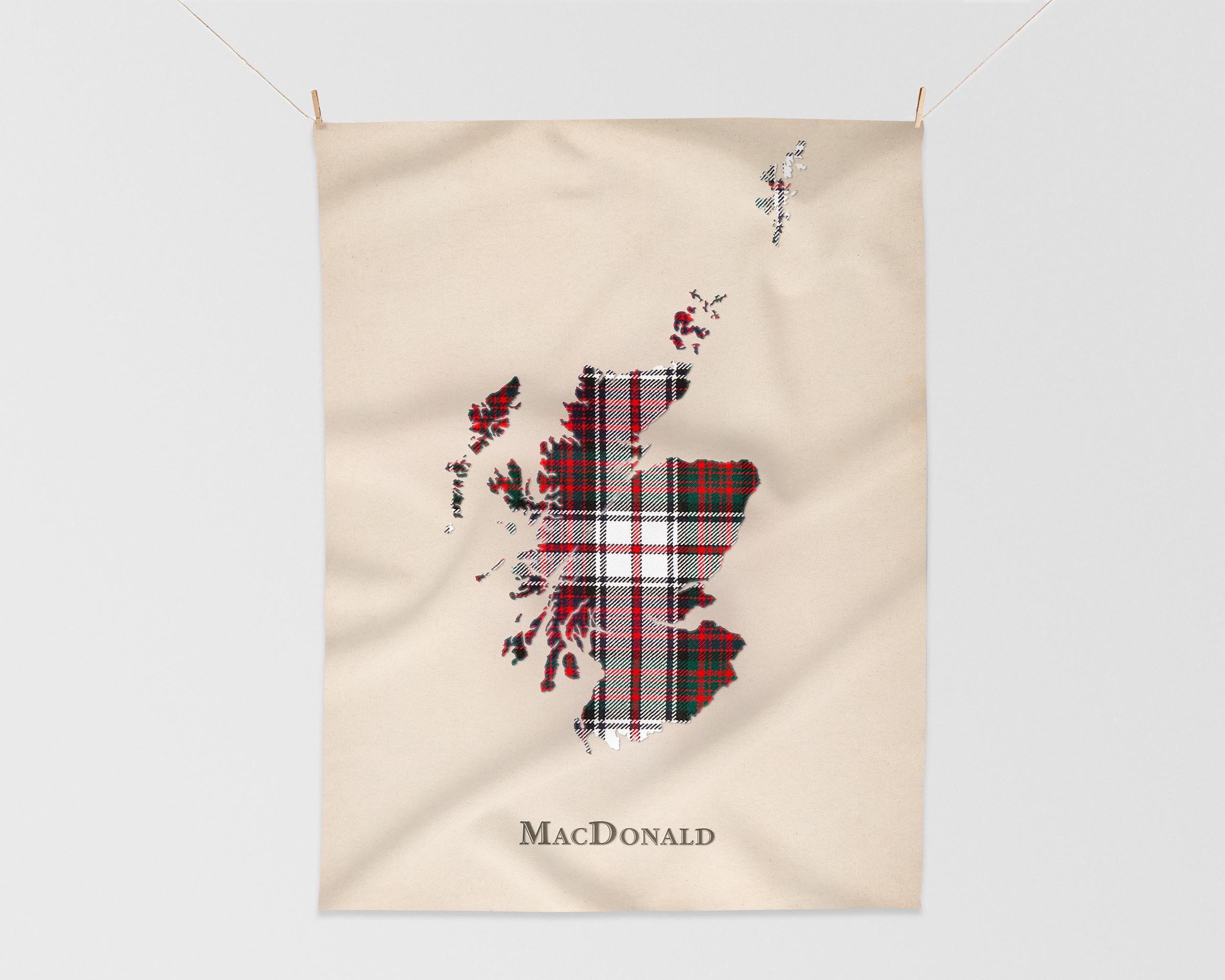 Clan Macdonald Scottish Tartan Map | Macdonald of Scotland Family Wall ...
