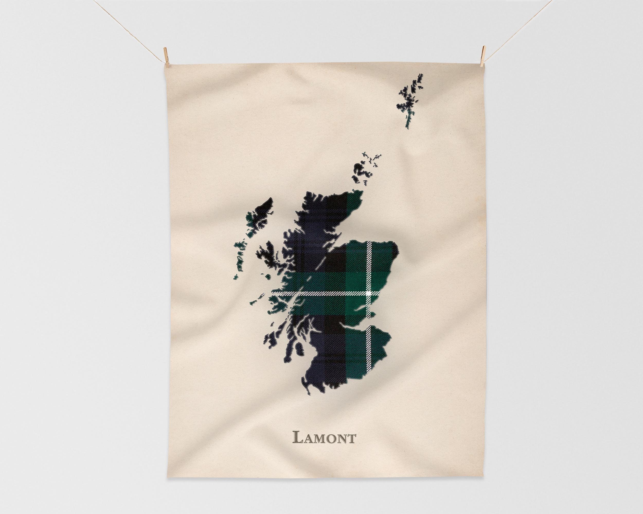 Clan Lamont Scottish Tartan Map | Lamont of Scotland Family Wall Decor ...