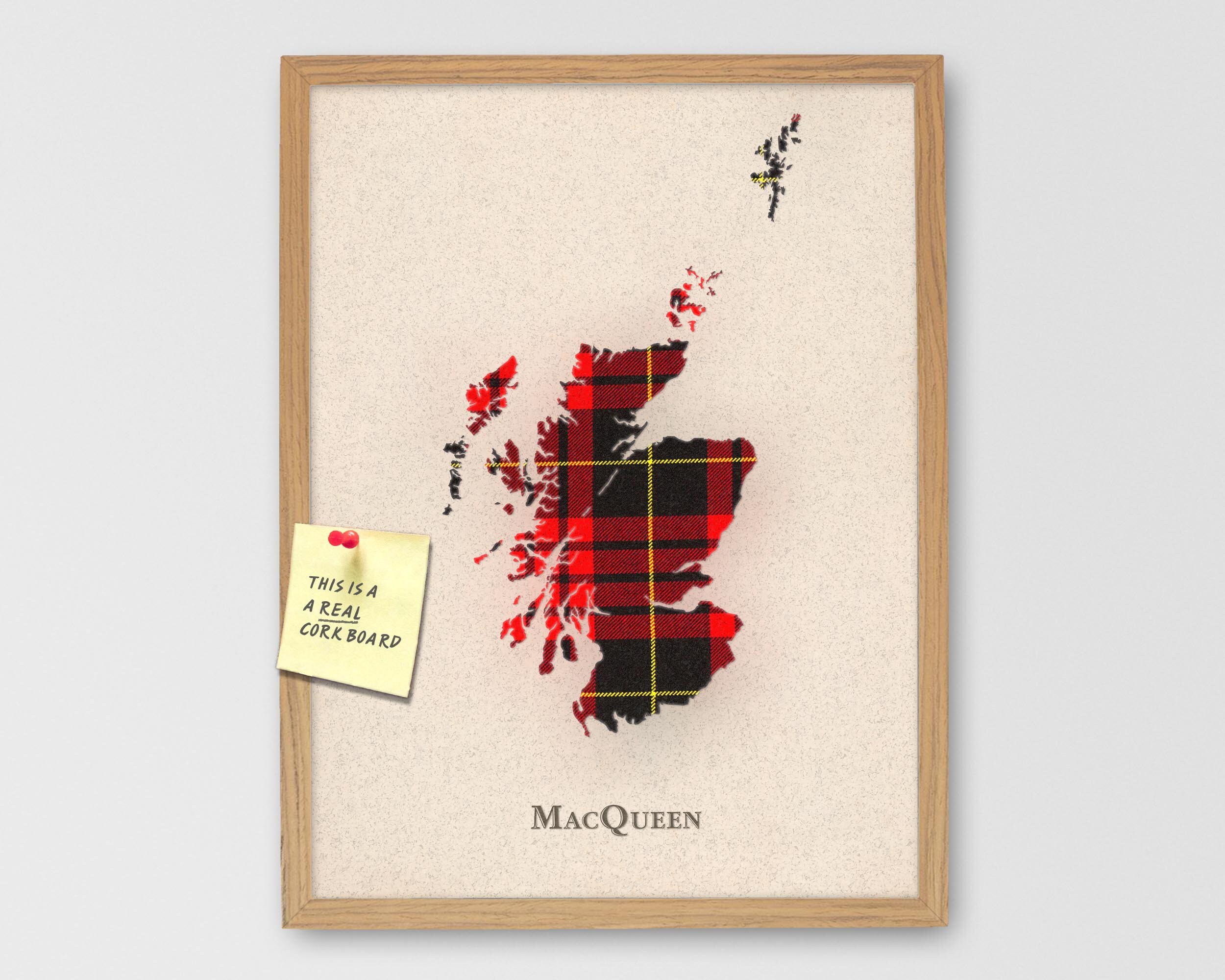 Clan Macqueen Scottish Tartan Map | Macqueen of Scotland Family Wall ...