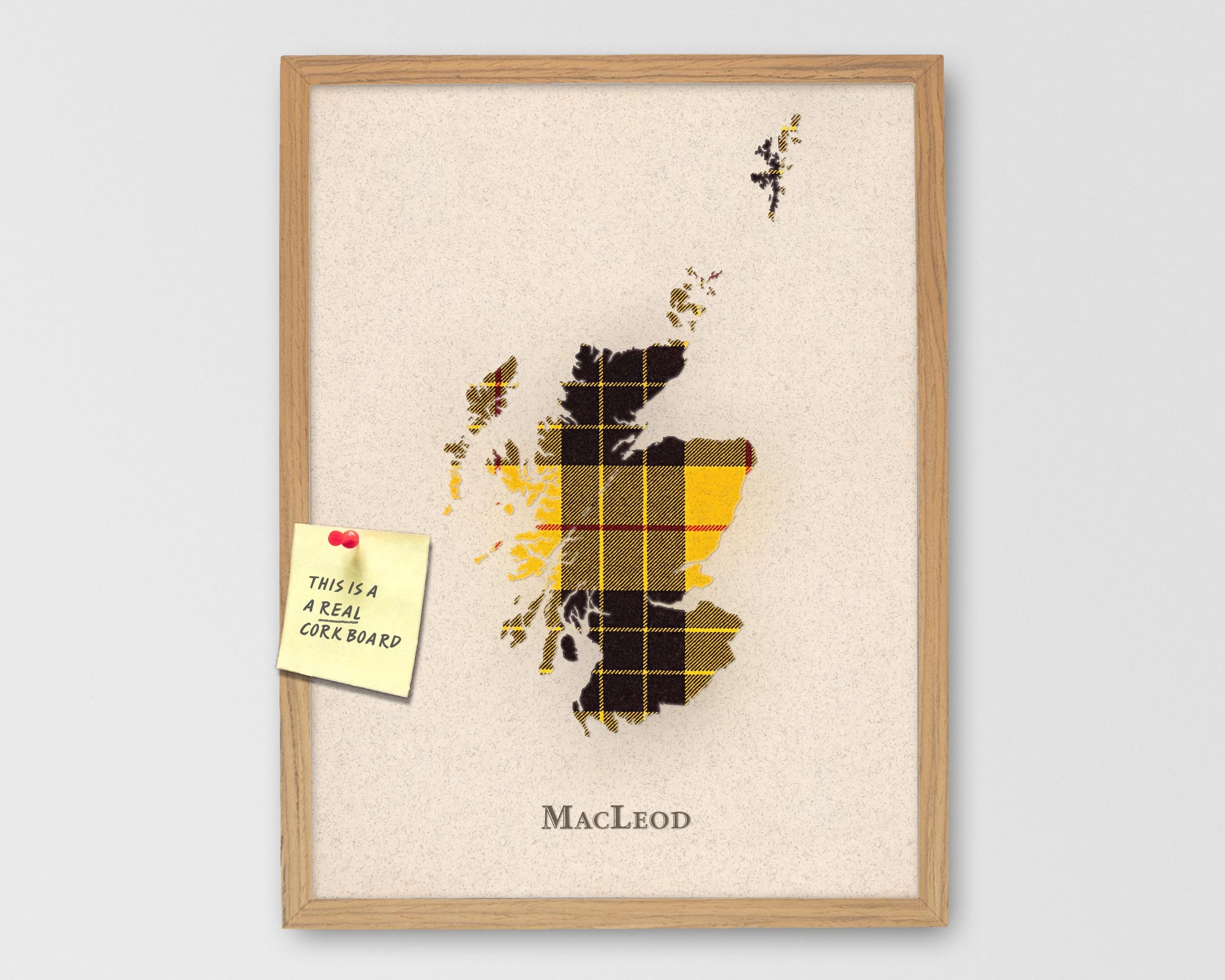 Clan Macleod Scottish Tartan Map Macleod Wall Decor, Ready to Hang ...