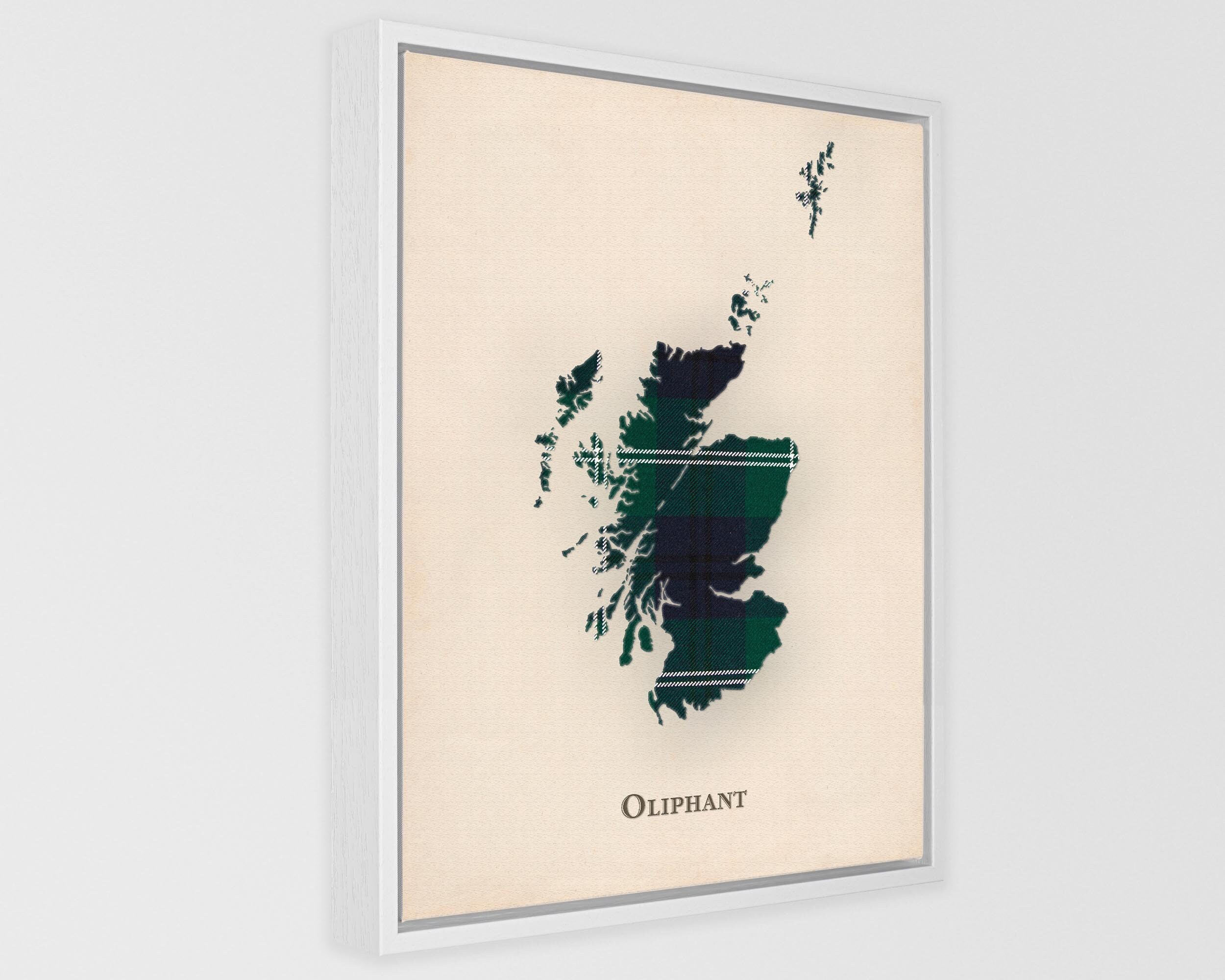 Clan Oliphant Scottish Tartan Map Oliphant Wall Decor, Ready to Hang ...