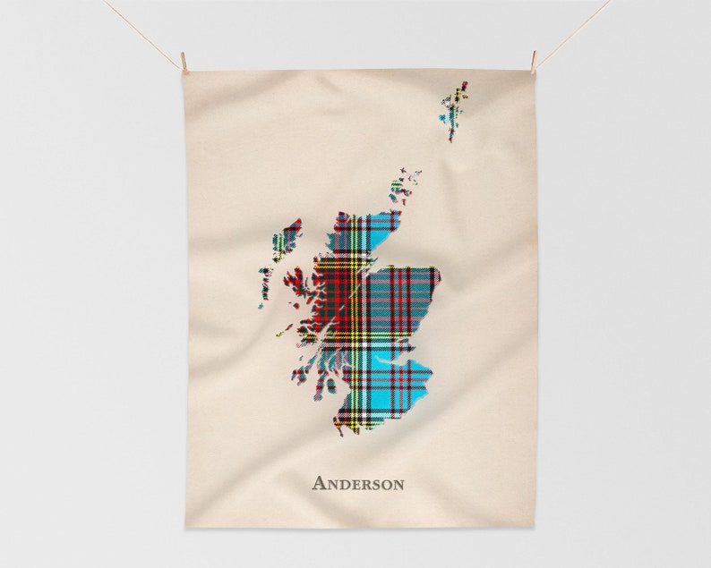 Clan Anderson Scottish Tartan Map | Anderson of Scotland Family Wall ...