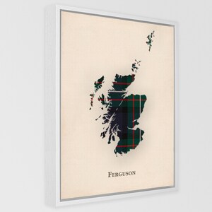 Clan Ferguson Scottish Tartan Map | Ferguson of Scotland Family Wall ...