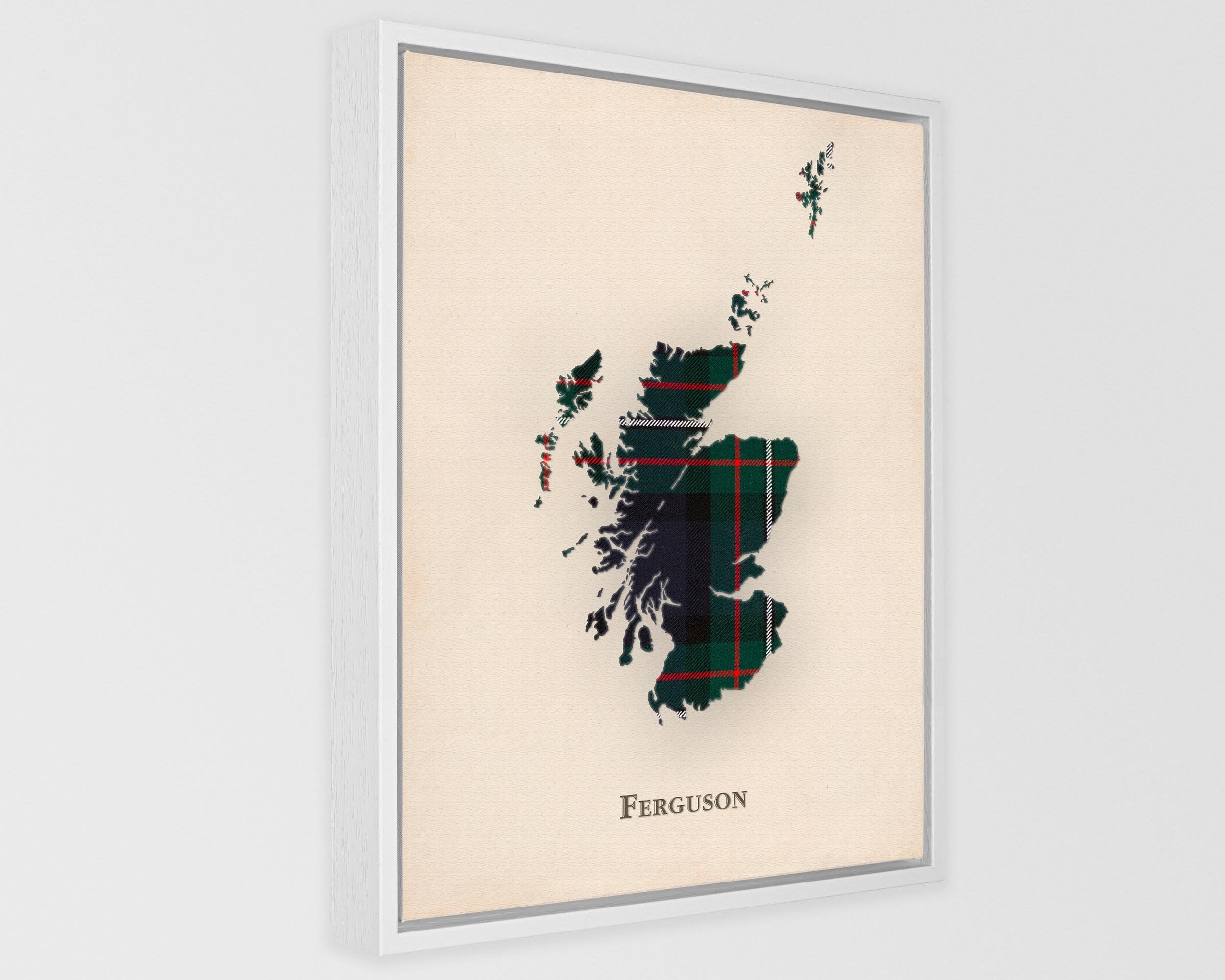 Clan Ferguson Scottish Tartan Map | Ferguson of Scotland Family Wall ...