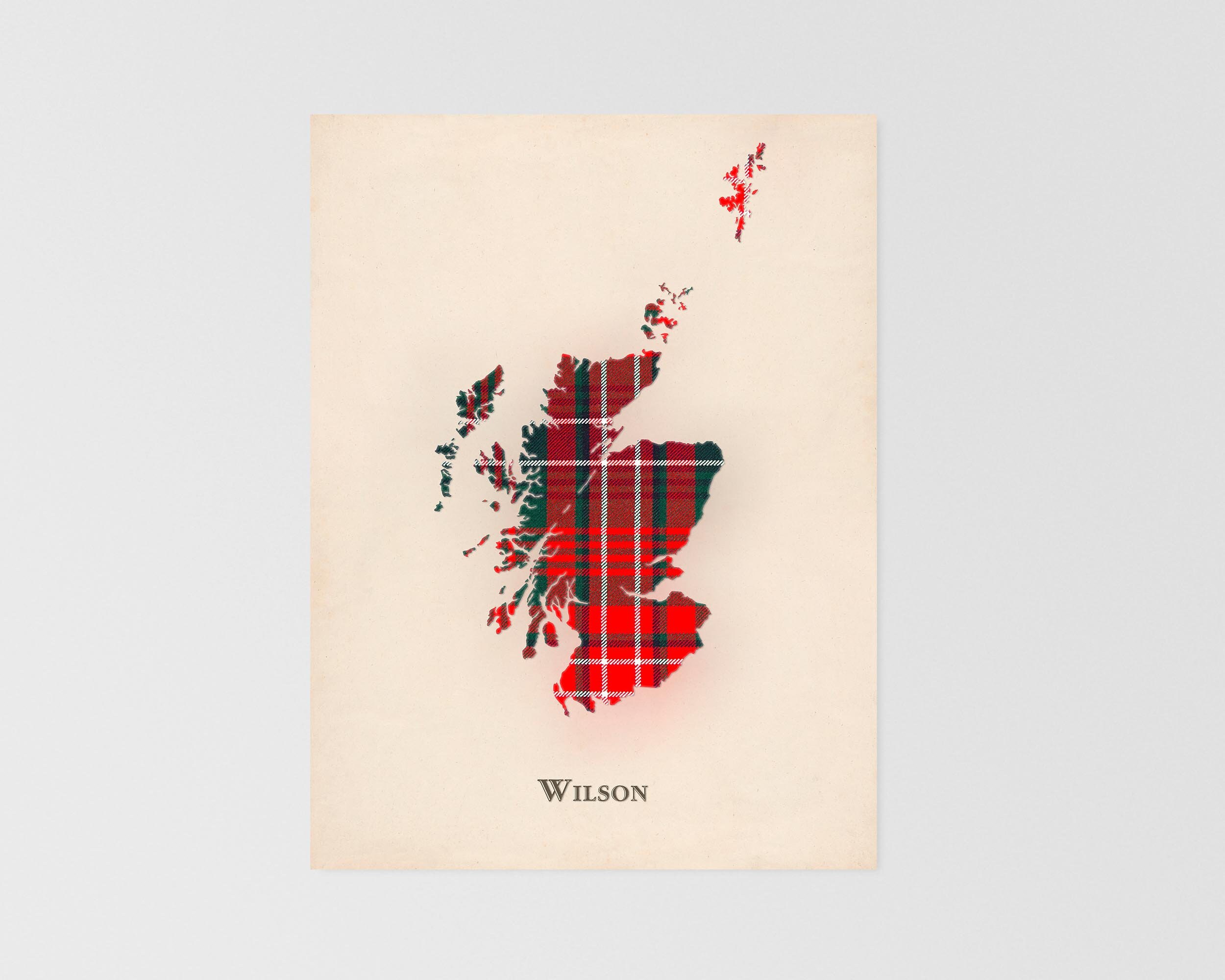 Clan Wilson Scottish Tartan Map | Wilson of Scotland Family Wall Decor ...