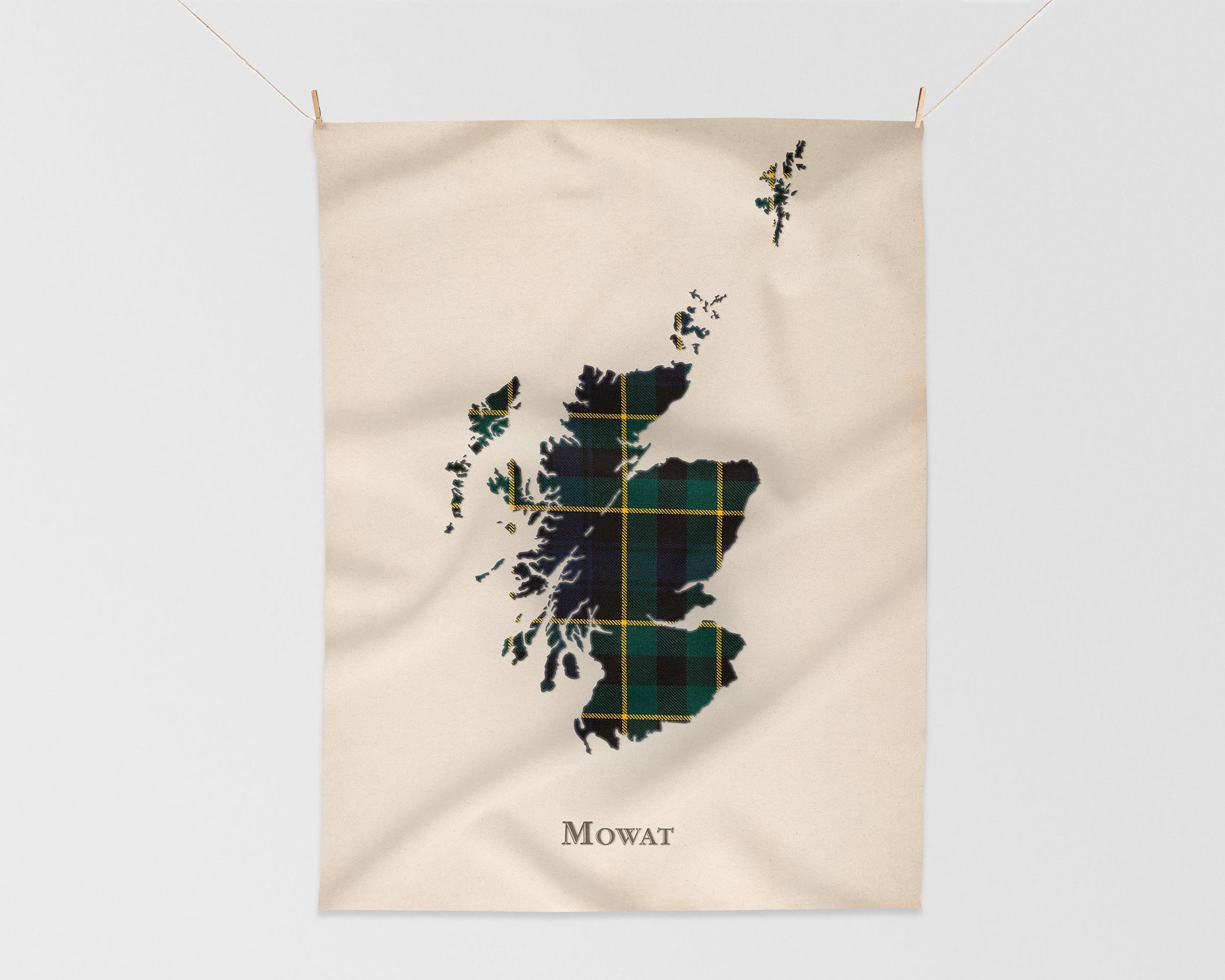 Clan Mowat Scottish Tartan Map Mowat Wall Decor, Ready to Hang, Canvas ...