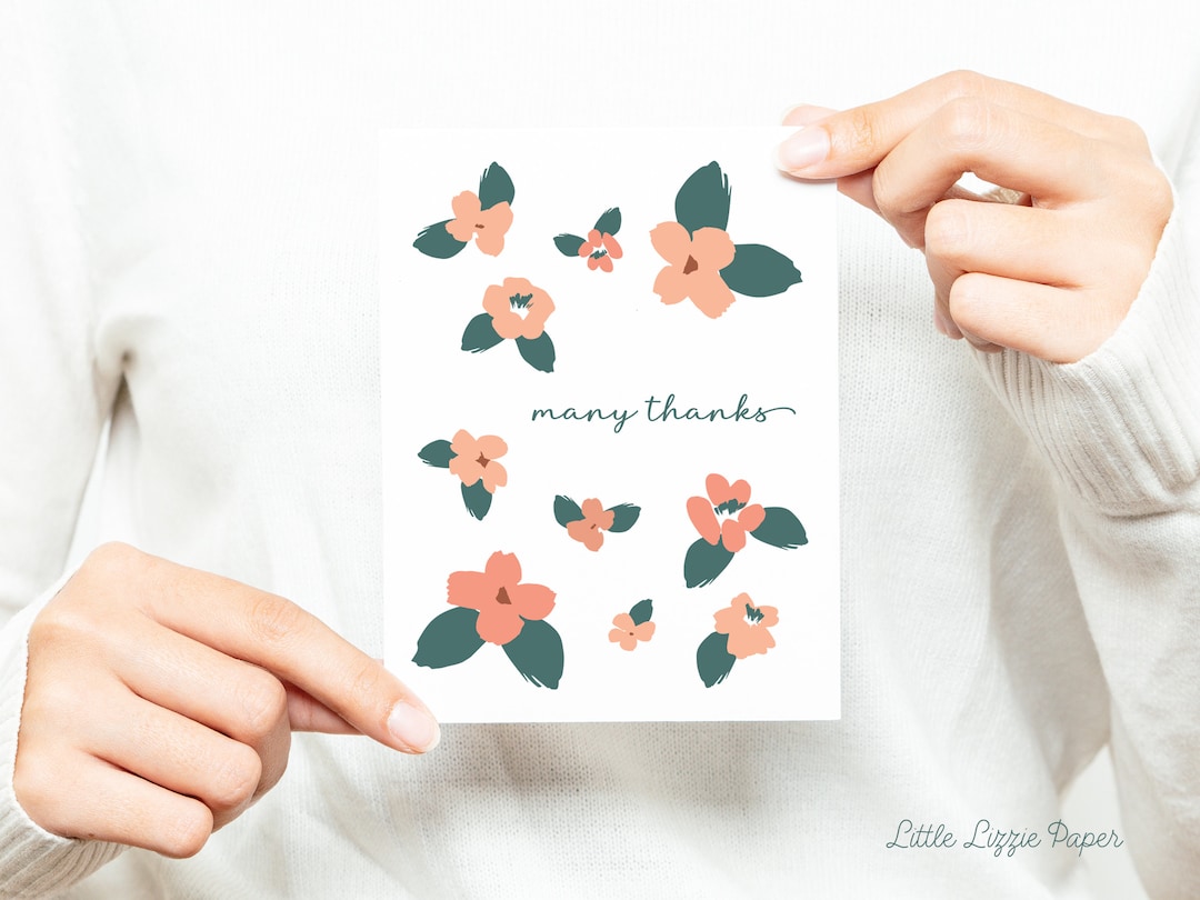 Many Thanks Card – Thank You Card – Folded 4.25 X 5.5 Greeting Card ...