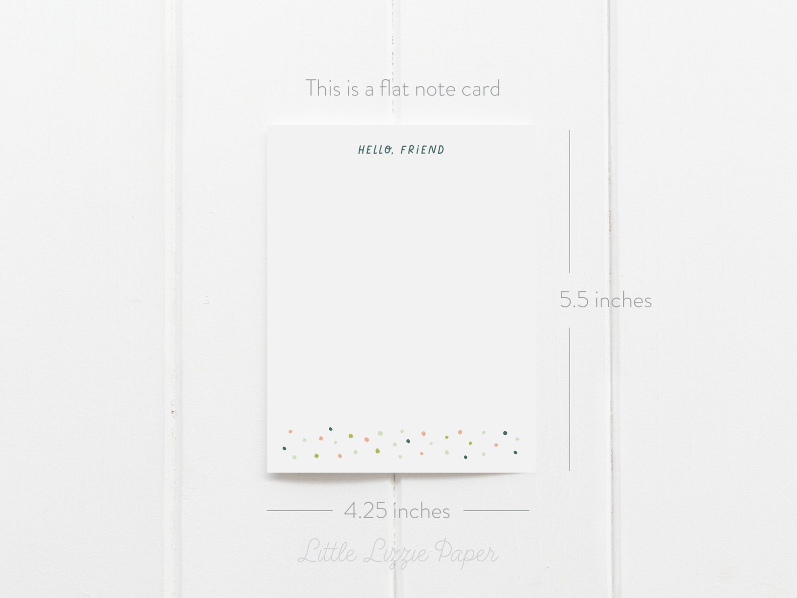 Hello Friend Flat Note Card – Friendship Card – Flat 4.25 X 5.5 Note ...