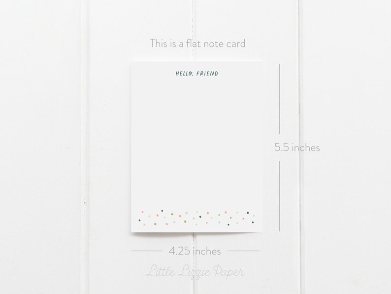Hello Friend Flat Note Card – Friendship Card – Flat 4.25 X 5.5 Note Card – Social Stationery - Etsy