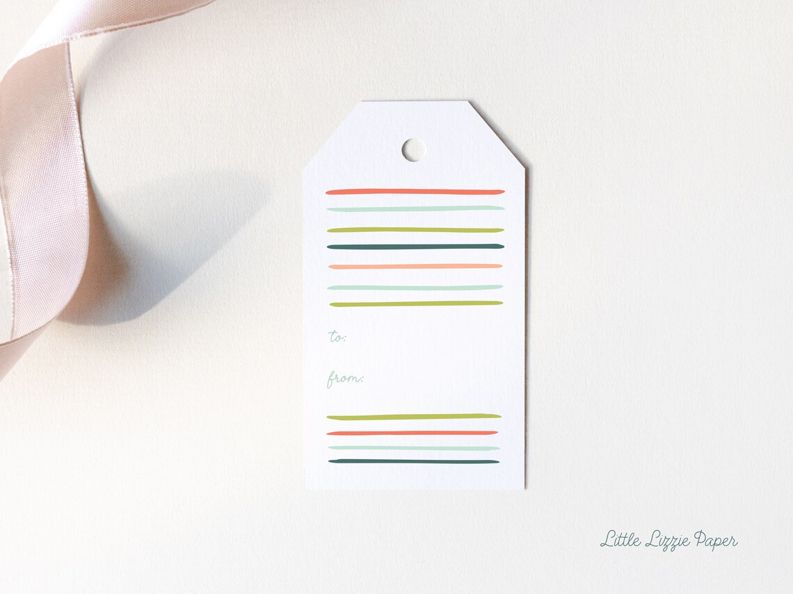Festive Lines Gift Tags – Set of 8 Gift Tags – 2 X 3.5 Gift Tags ...