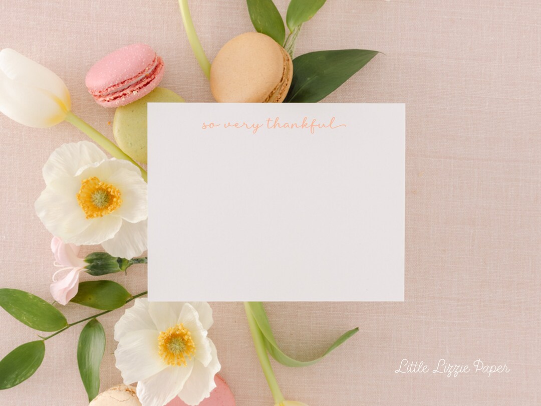 Thankful Flat Note Card – Thank You Card – Friendship Card – Flat 5.5 X 4.25 Note Card – Social ...