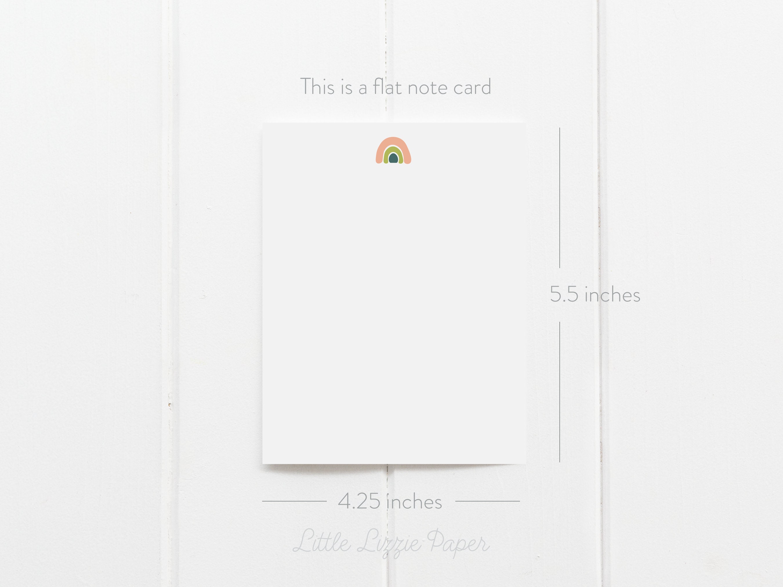 Rainbow Flat Note Card Friendship Card Flat 4.25 X 5.5 Note Card Social ...