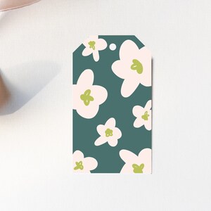 Teal Floral Gift Tags – Set of 8 Gift Tags – 2 X 3.5 Gift Tags ...