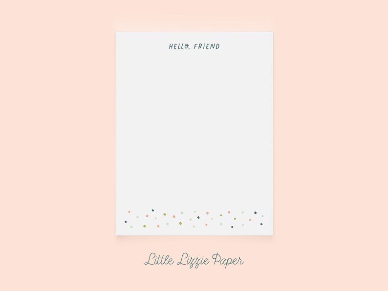 Hello Friend Flat Note Card – Friendship Card – Flat 4.25 X 5.5 Note ...