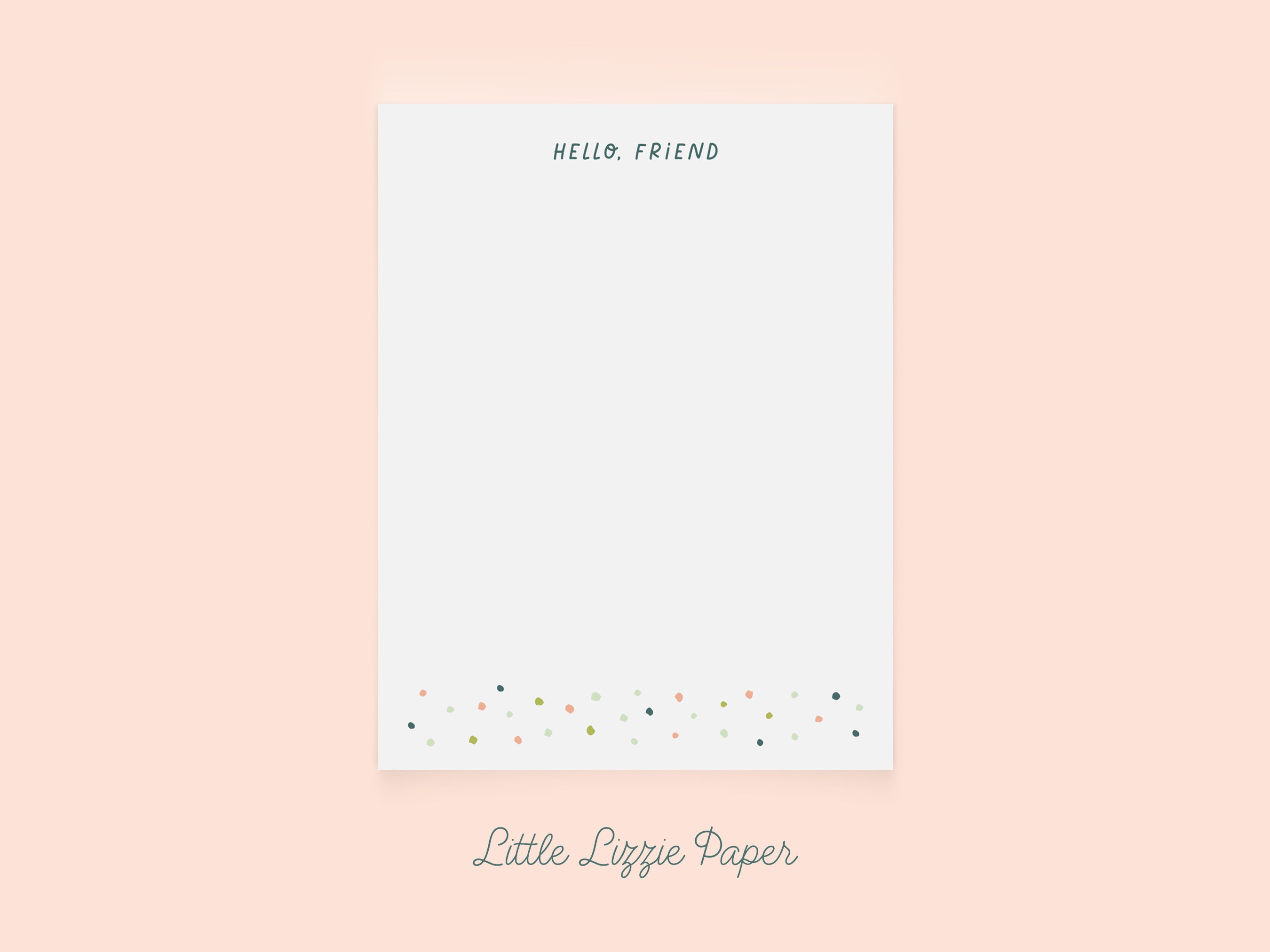 Hello Friend Flat Note Card – Friendship Card – Flat 4.25 X 5.5 Note ...