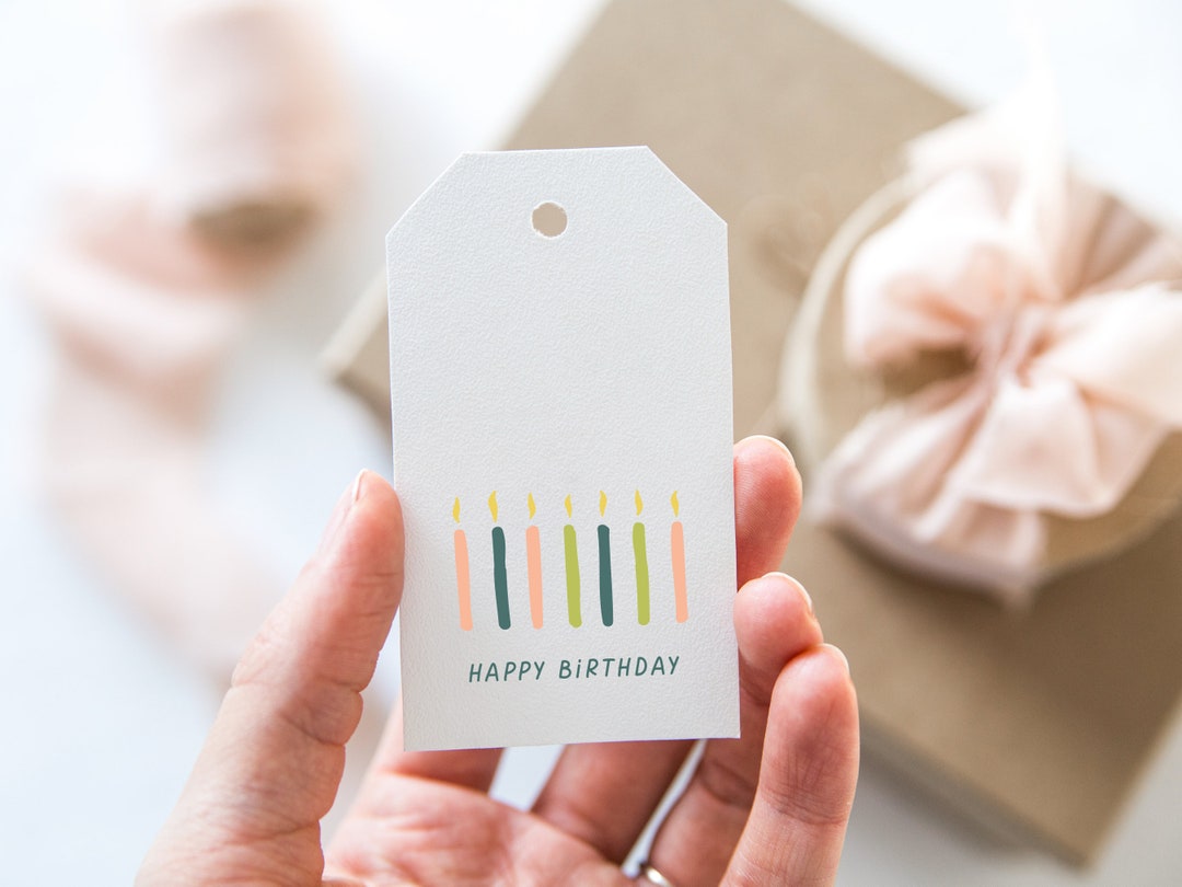 Happy Birthday Gift Tags – Set of 8 Gift Tags – 2 X 3.5 Gift Tags ...