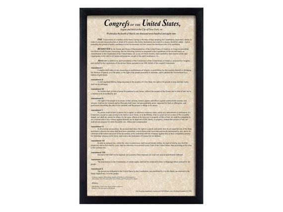 Framed Bill of Rights More Legible Font | Etsy