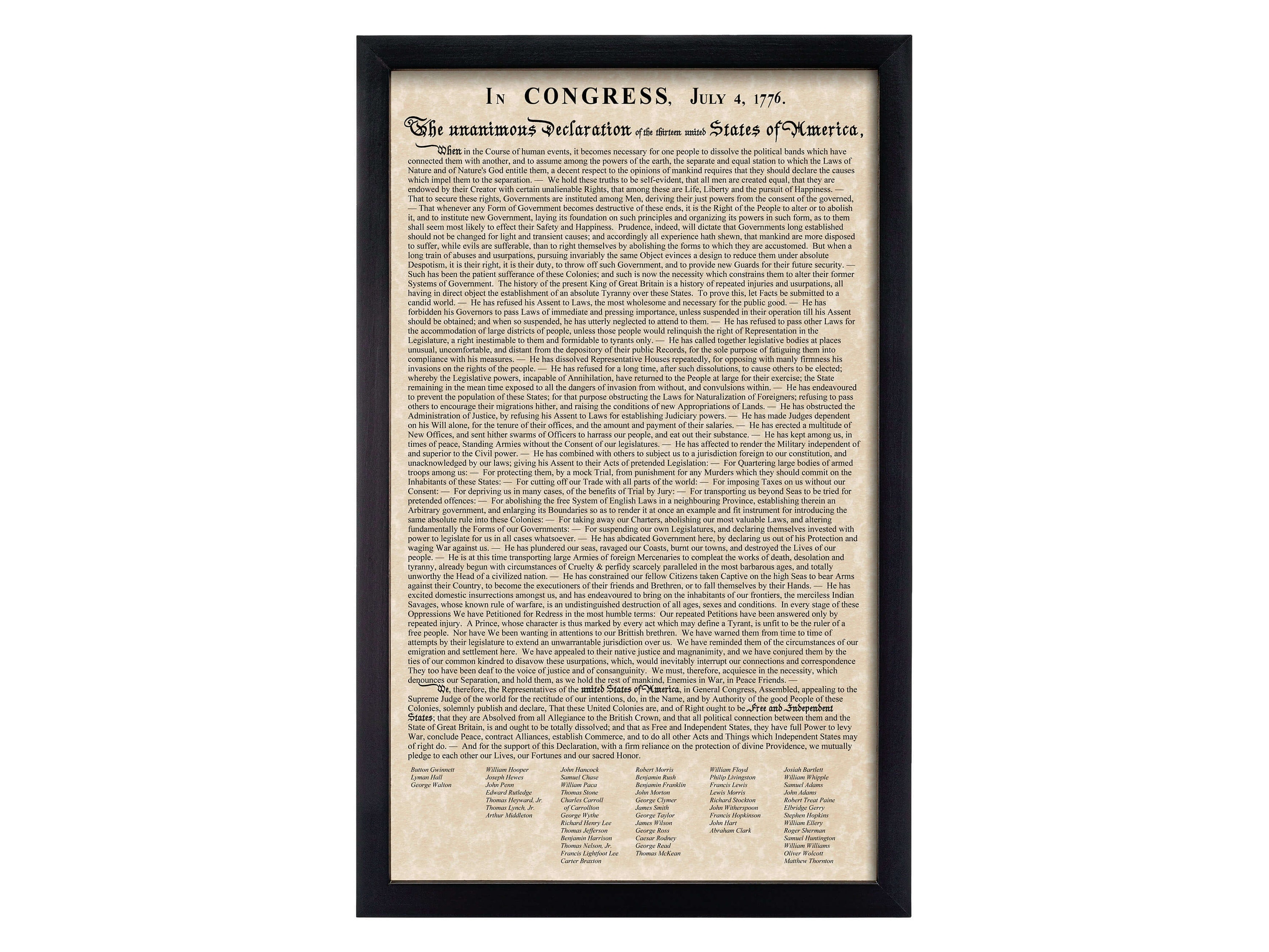 Framed Declaration of Independence • More Legible Font - Etsy