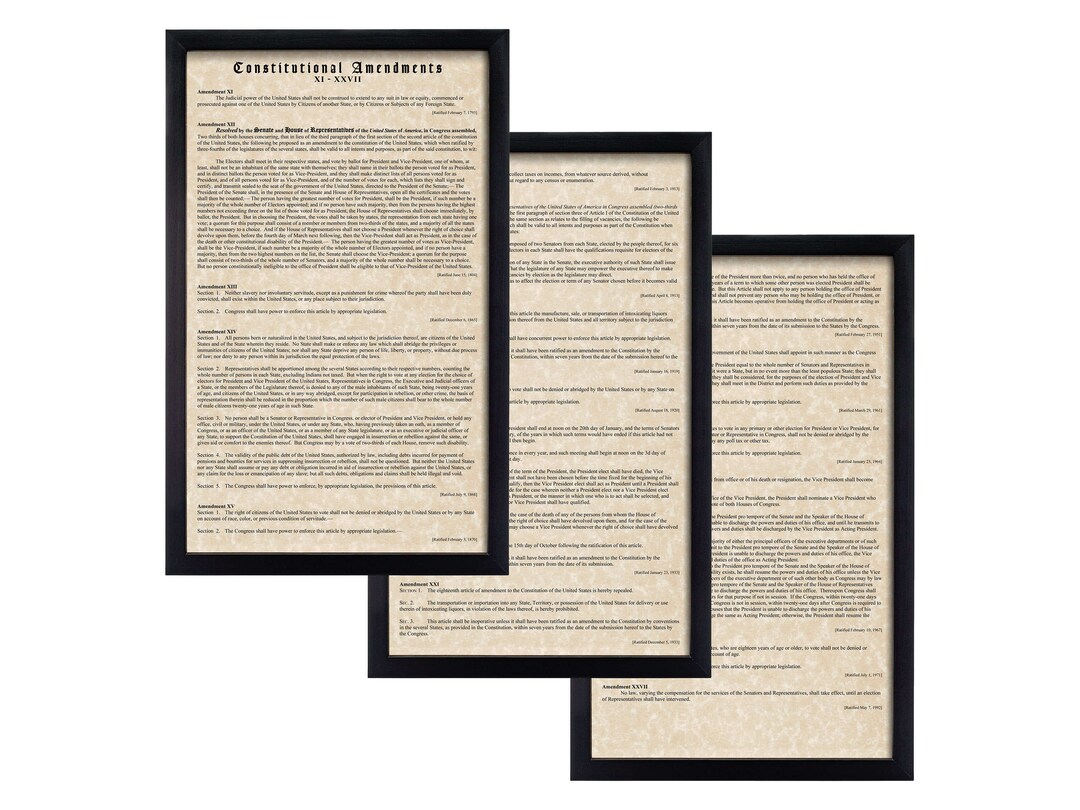 Framed Constitutional Amendments 11-27 • More Legible Font - Etsy
