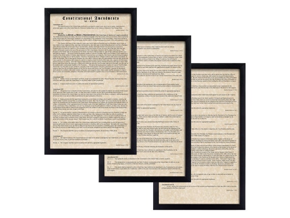 Framed Constitutional Amendments 11-27 More Legible Font - Etsy