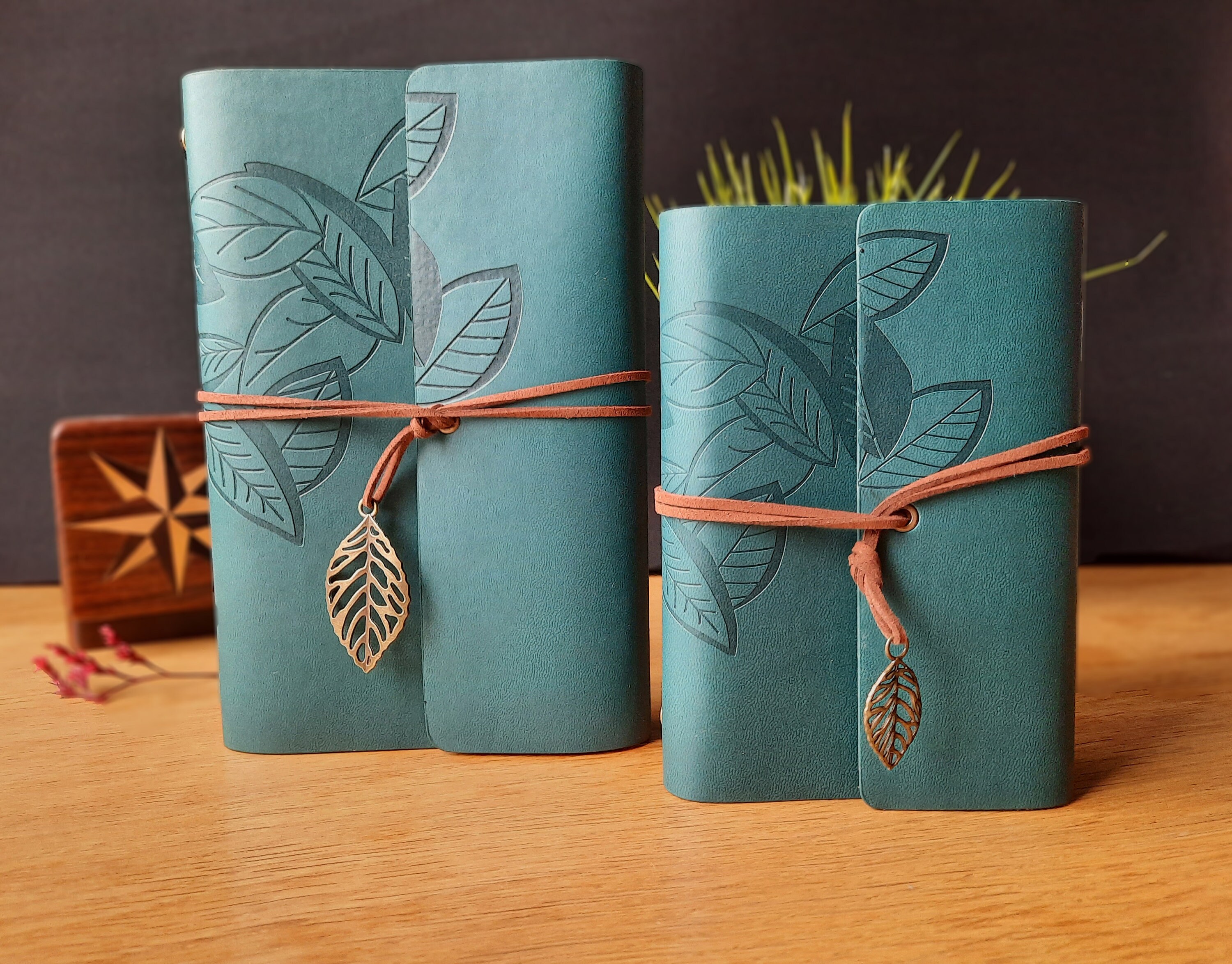 Engraved Photo Vegan Leather Journal / Personalized Notebook / Custom ...