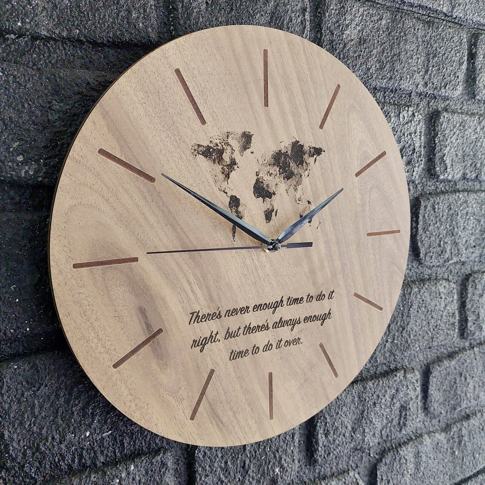CUSTOM Wood Clock Engraved Wall Clock Family Clock Wedding - Etsy UK
