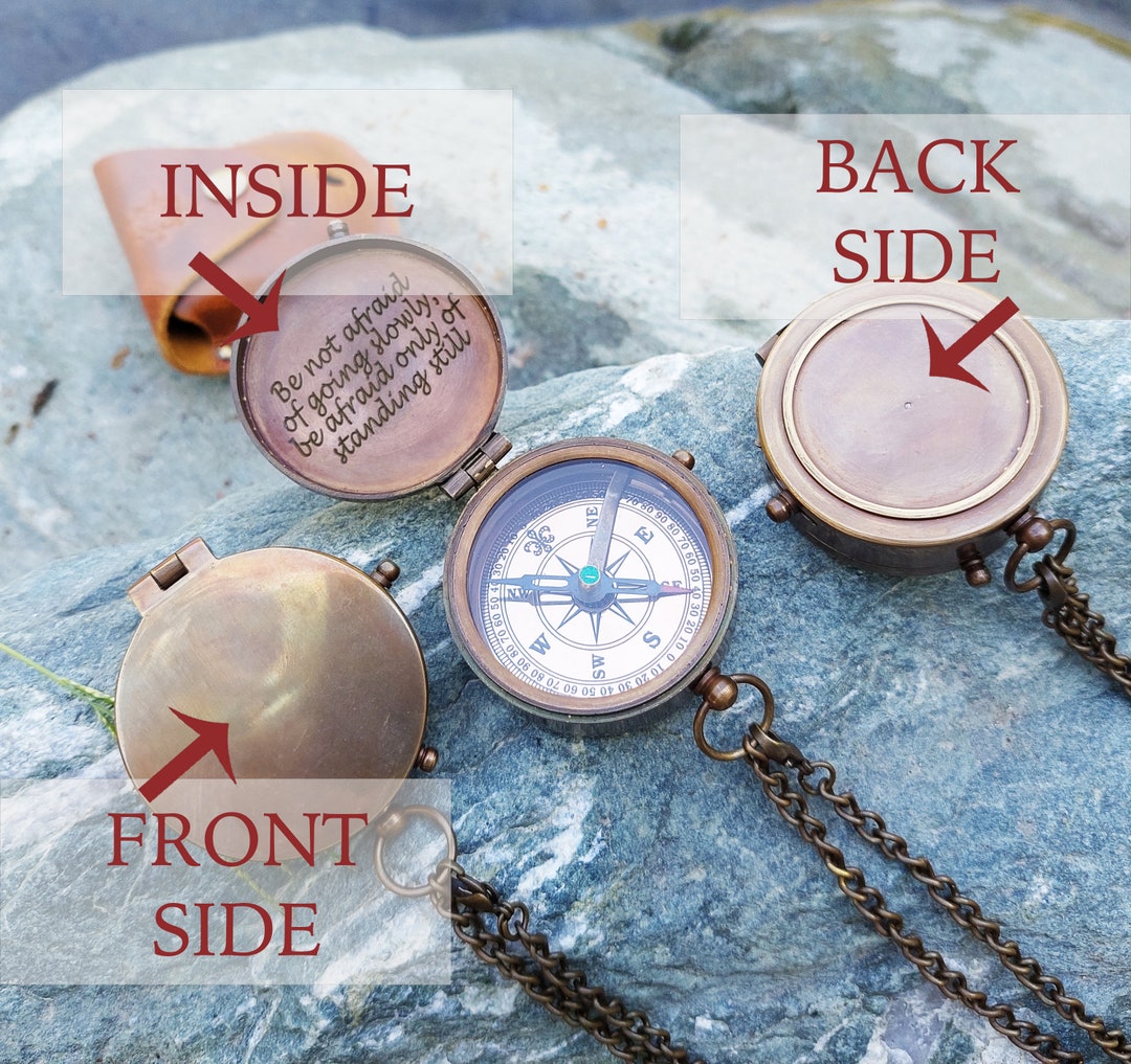 Custom Engraved Compass - Personalized Working Compass - Engraved Photo ...