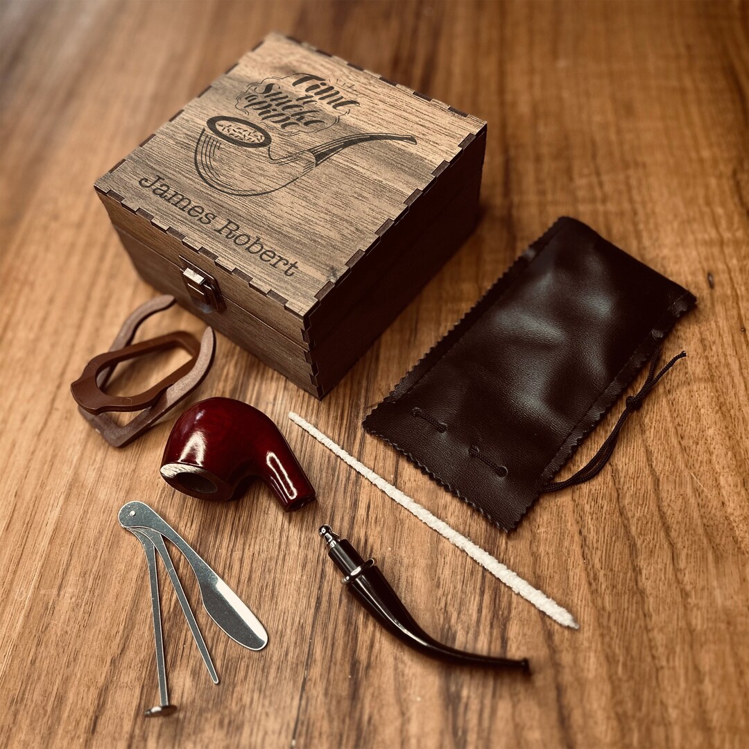 PERSONALISED Pipe Smoking Set / Engraved Handmade Wood Pipe Gift - Etsy