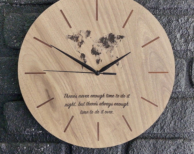 Time Quote Wall Clock, Modern Clock, Wooden Wall Clocks - Etsy