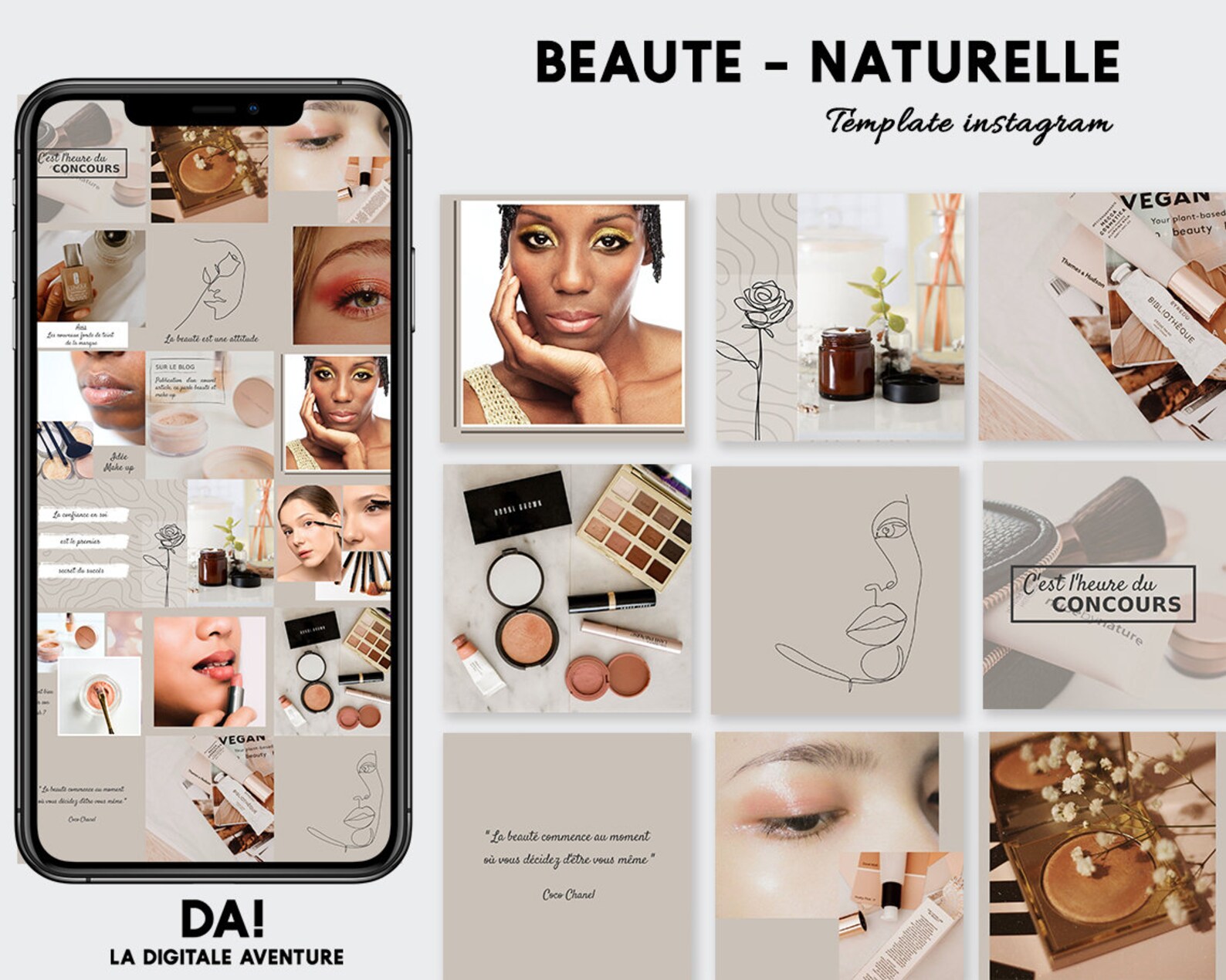 18 Natural Beauty Instagram Posts Template Feed Instagram - Etsy