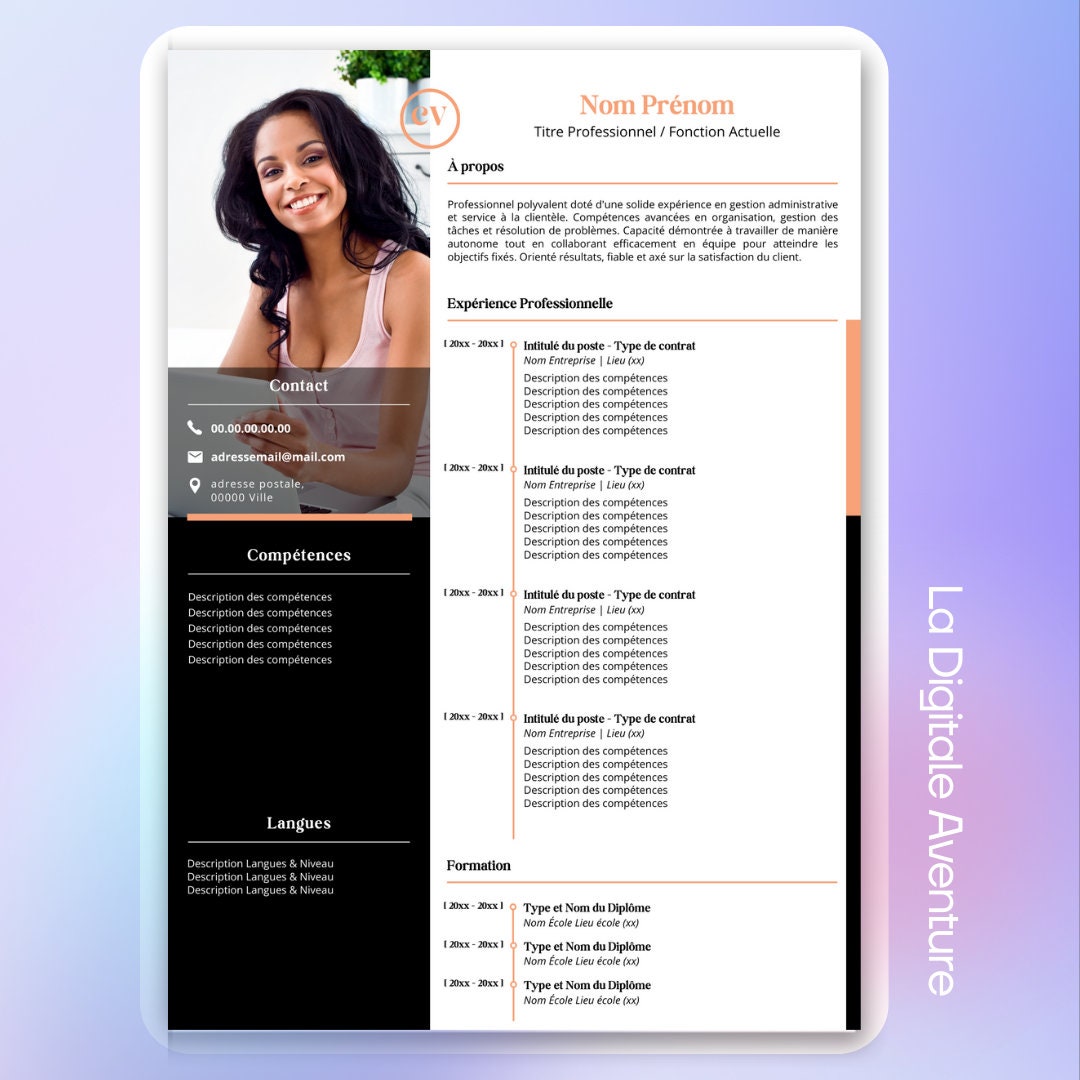 Professional CV Template for Women Editable Canva Simple - Etsy