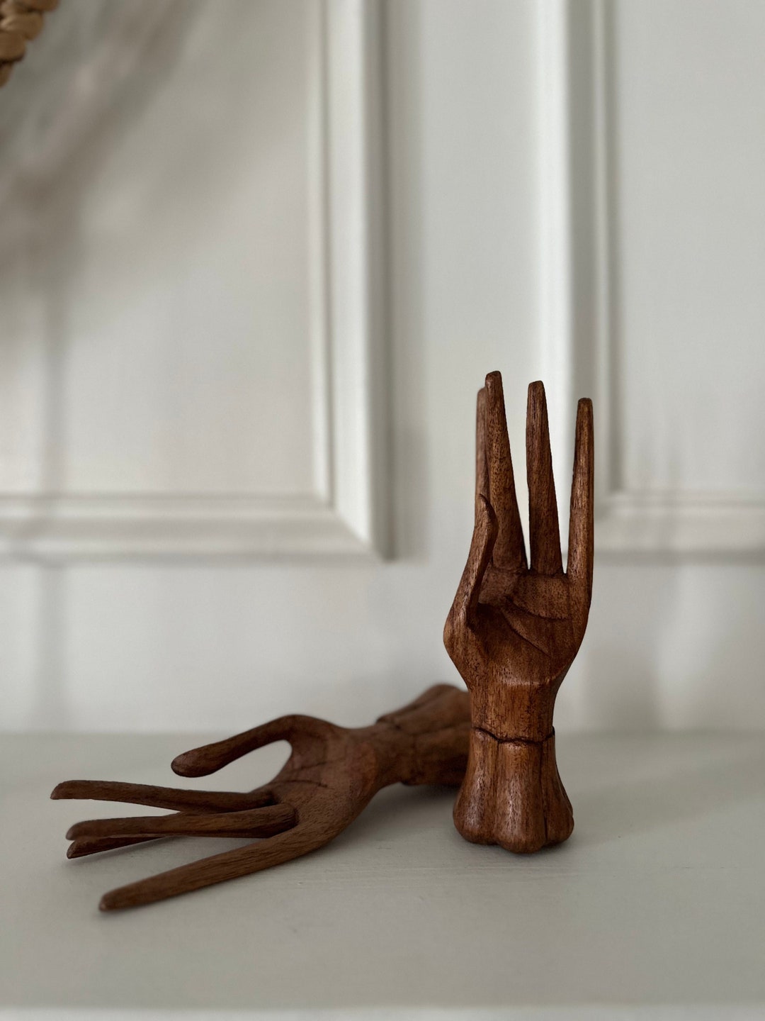 Set of Wood Carved Hands Sculpture Indonesia - Etsy