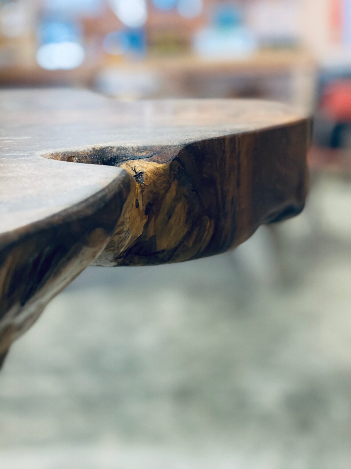 Solid Teak Wood Live Edge Slab Table Top - Etsy
