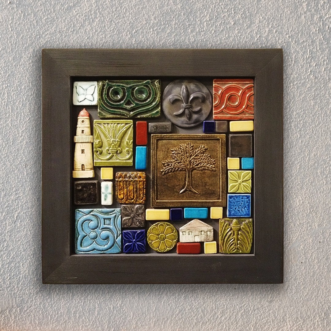 Ceramic Table Handmade Wood Framed Ceramic Panel Ceramic - Etsy