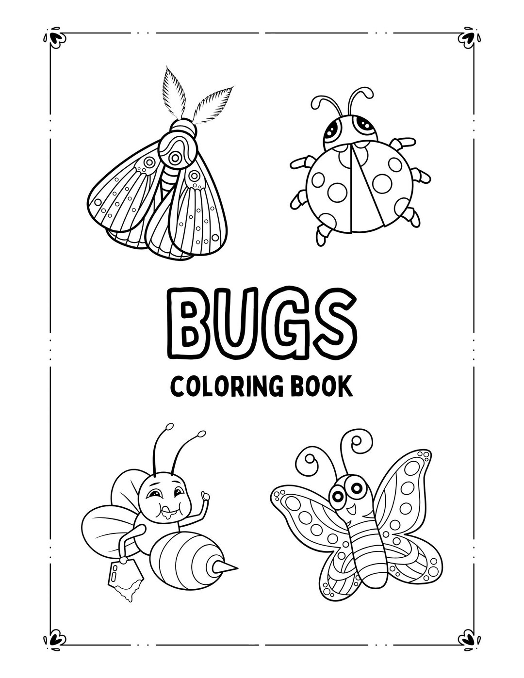 Bugs Coloring Book for Kids | Printable Insect Coloring Pages | Nature ...