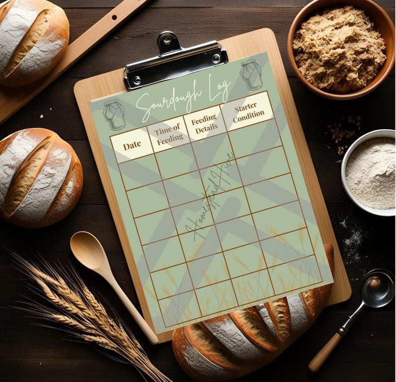 Sourdough Feeding Log Printable - Homestead Starter Tracker, the ...