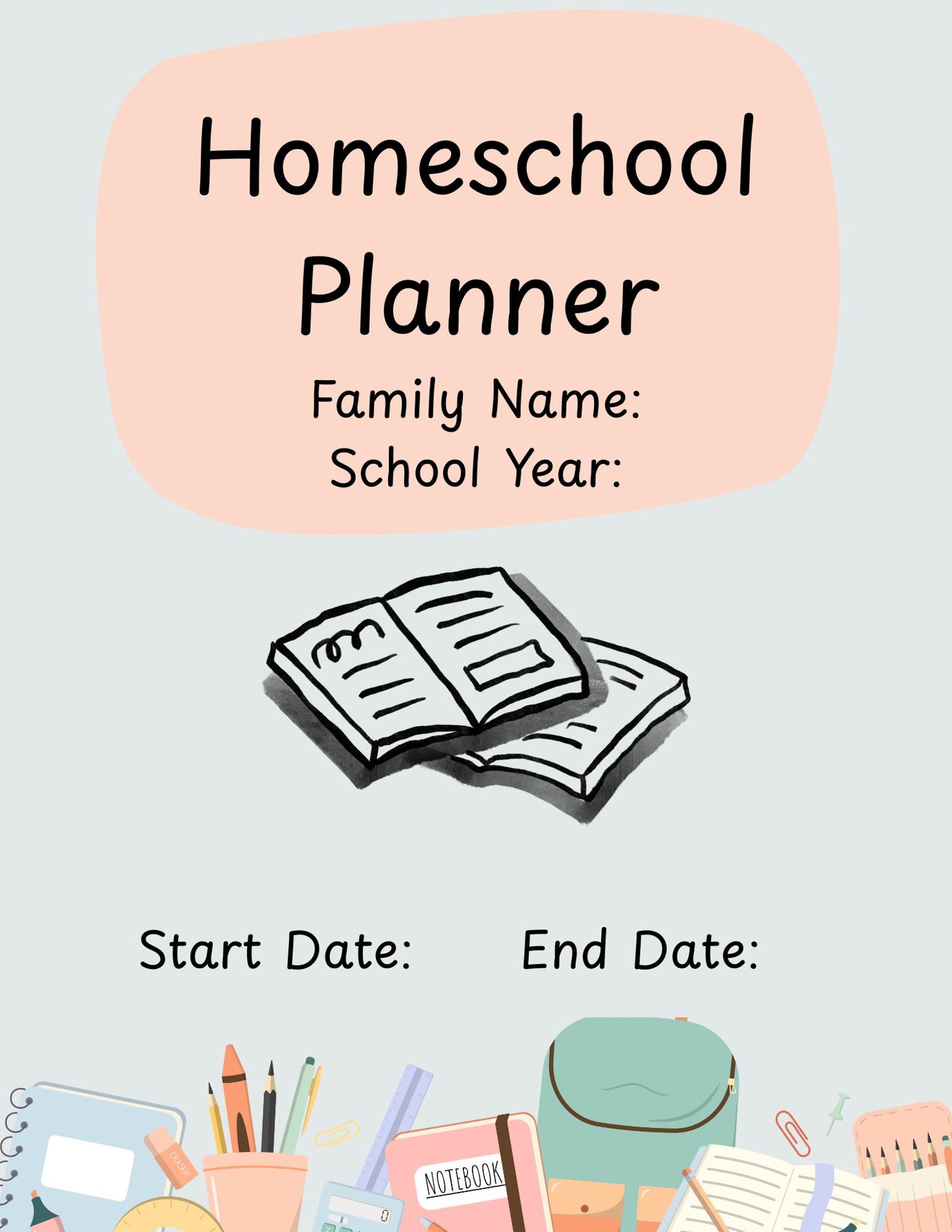 Printable Homeschool Planner PDF | Daily Weekly Monthly Organizer for ...