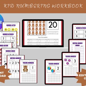 Number Tracing Worksheets, Numbers 1-20 Play Dough Mats for Toddlers ...