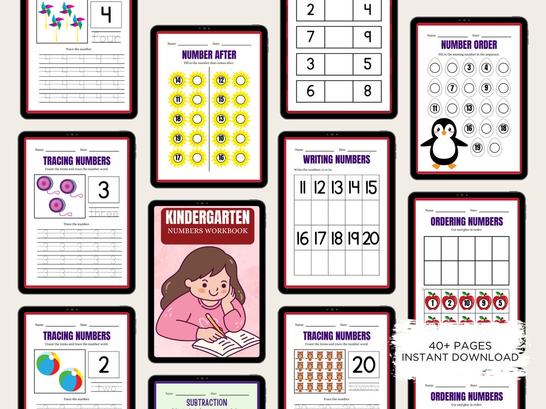 Number Tracing Worksheets, Numbers 1-20 Play Dough Mats for Toddlers ...