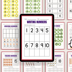 Number Tracing Worksheets, Numbers 1-20 Play Dough Mats for Toddlers ...