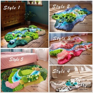 DIY Moss Rug With Ocean, Colorful Moss Rug, Garden Rug, Cozy Fluffy 3D ...